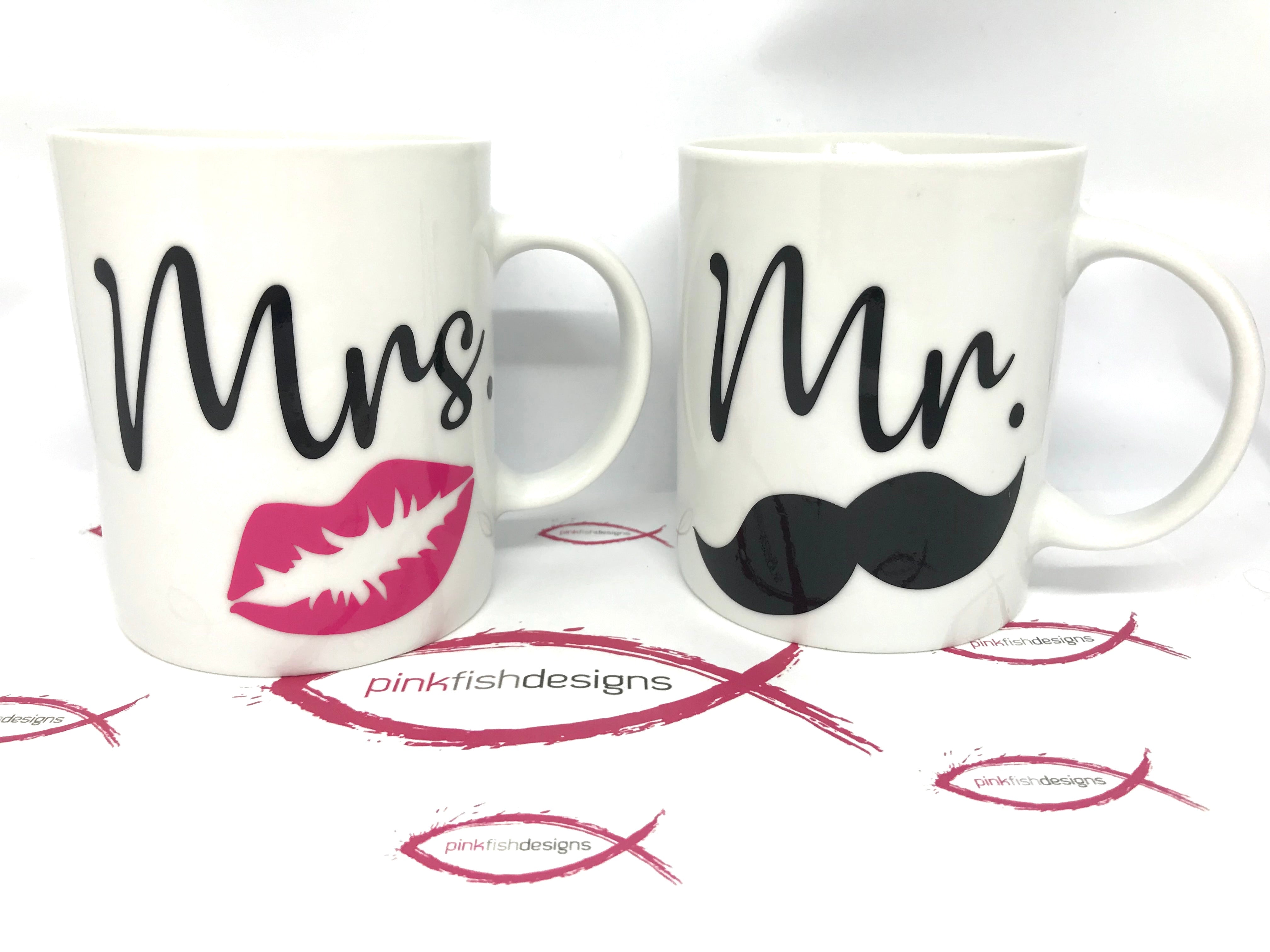 Mr and Mrs Mug Set – Pink Fish Designs