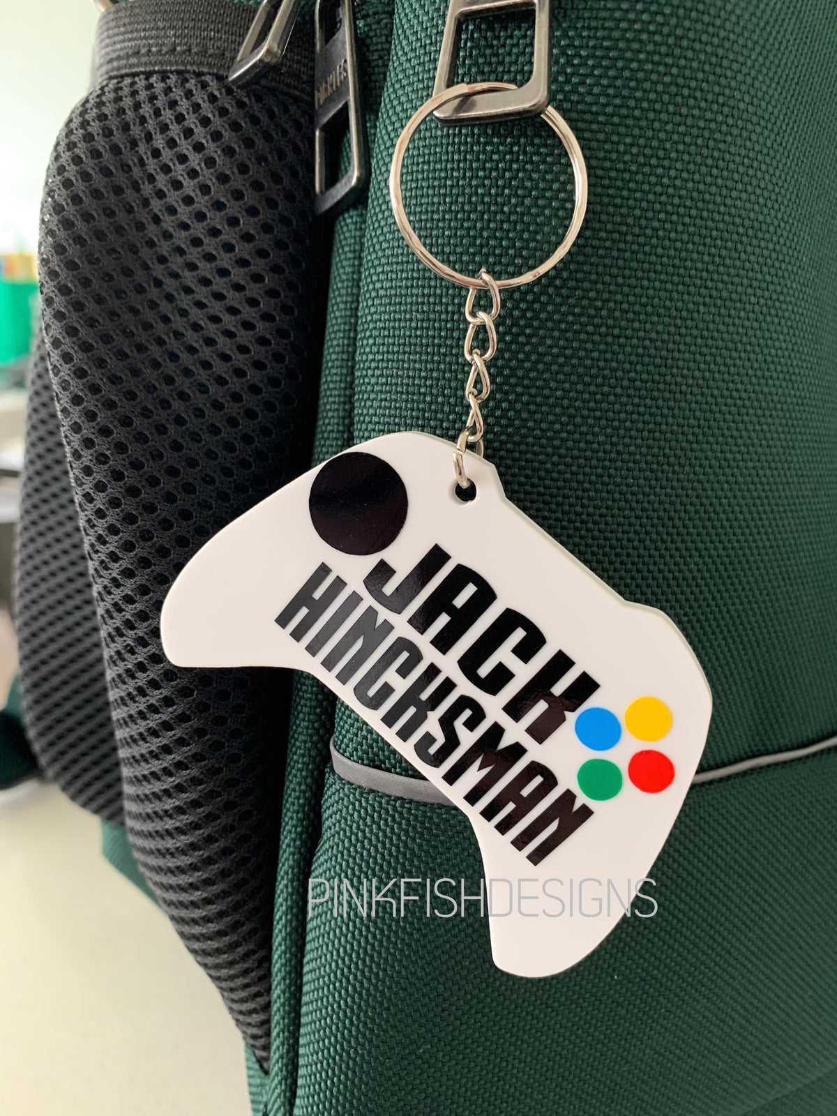 Gaming Controller Bag Tag / Keyring | Pink Fish Designs