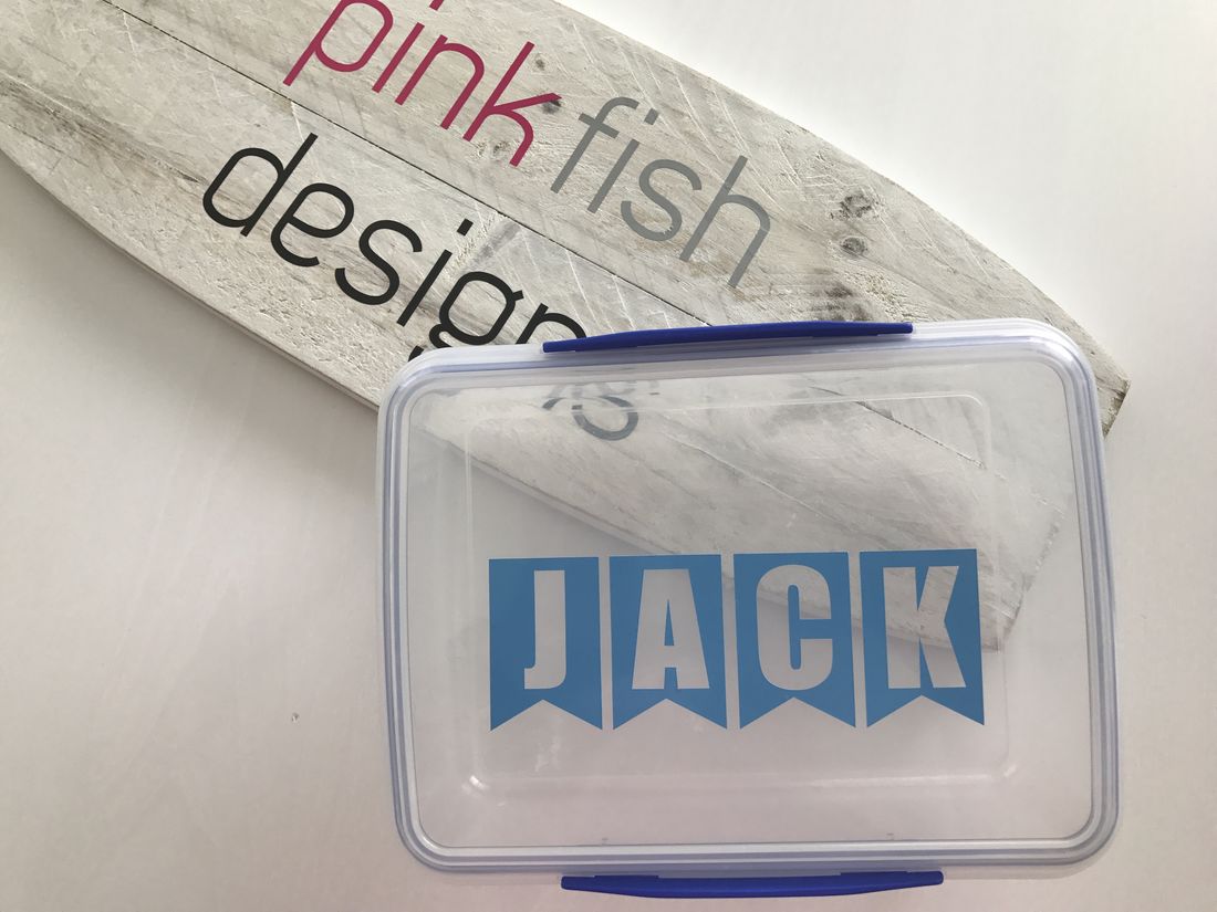 Personalised Banner Lunch Box Labels | Pink Fish Designs