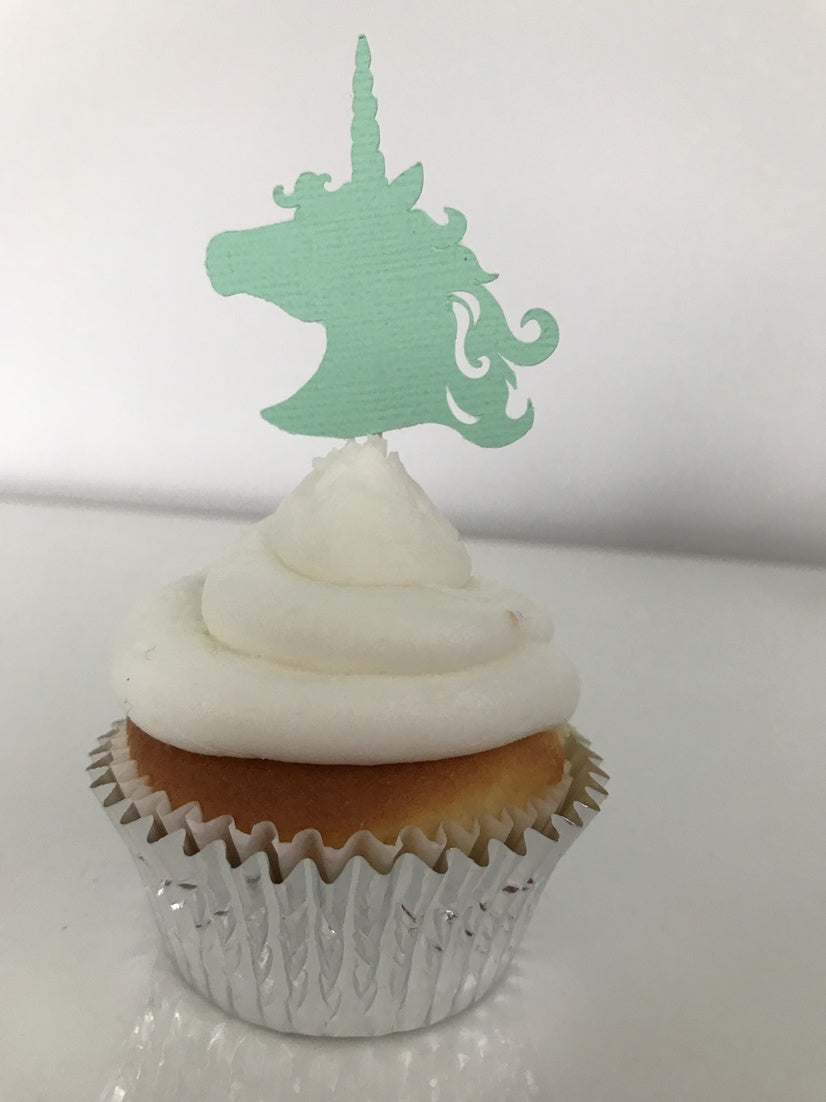 Unicorn Head Cupcake Toppers | Pink Fish Designs